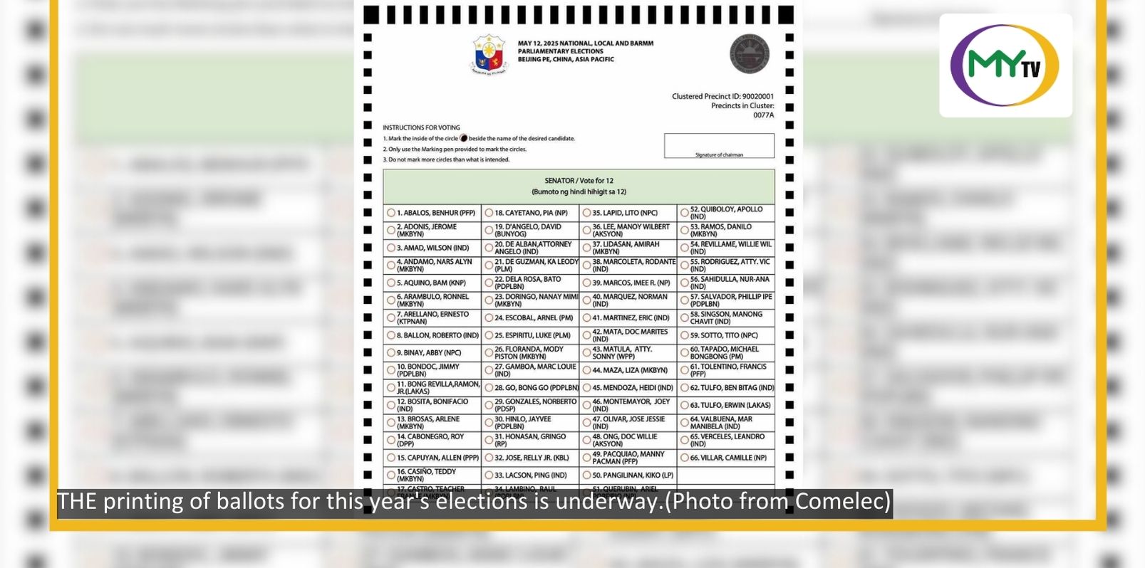 Comelec starts printing 73 million ballots for May polls | MyTV Articles